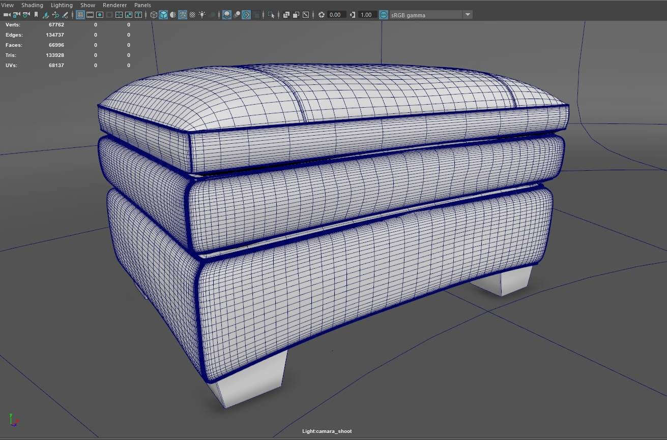Leather Ottoman - 3D Model by jophrod