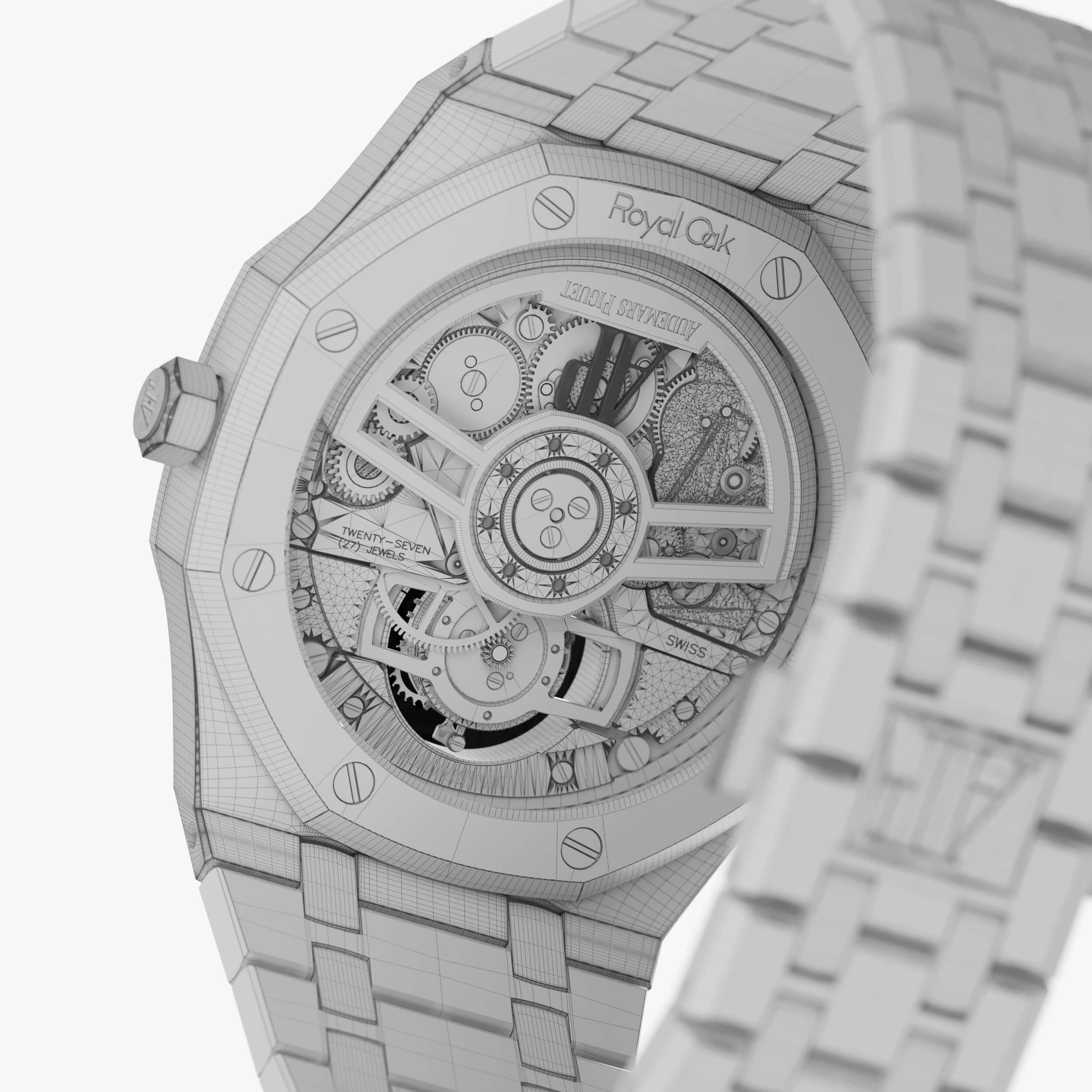 Audemars Piguet Royal Oak Flying Tourbillon White Gold - 3D Model by Jordaki3d