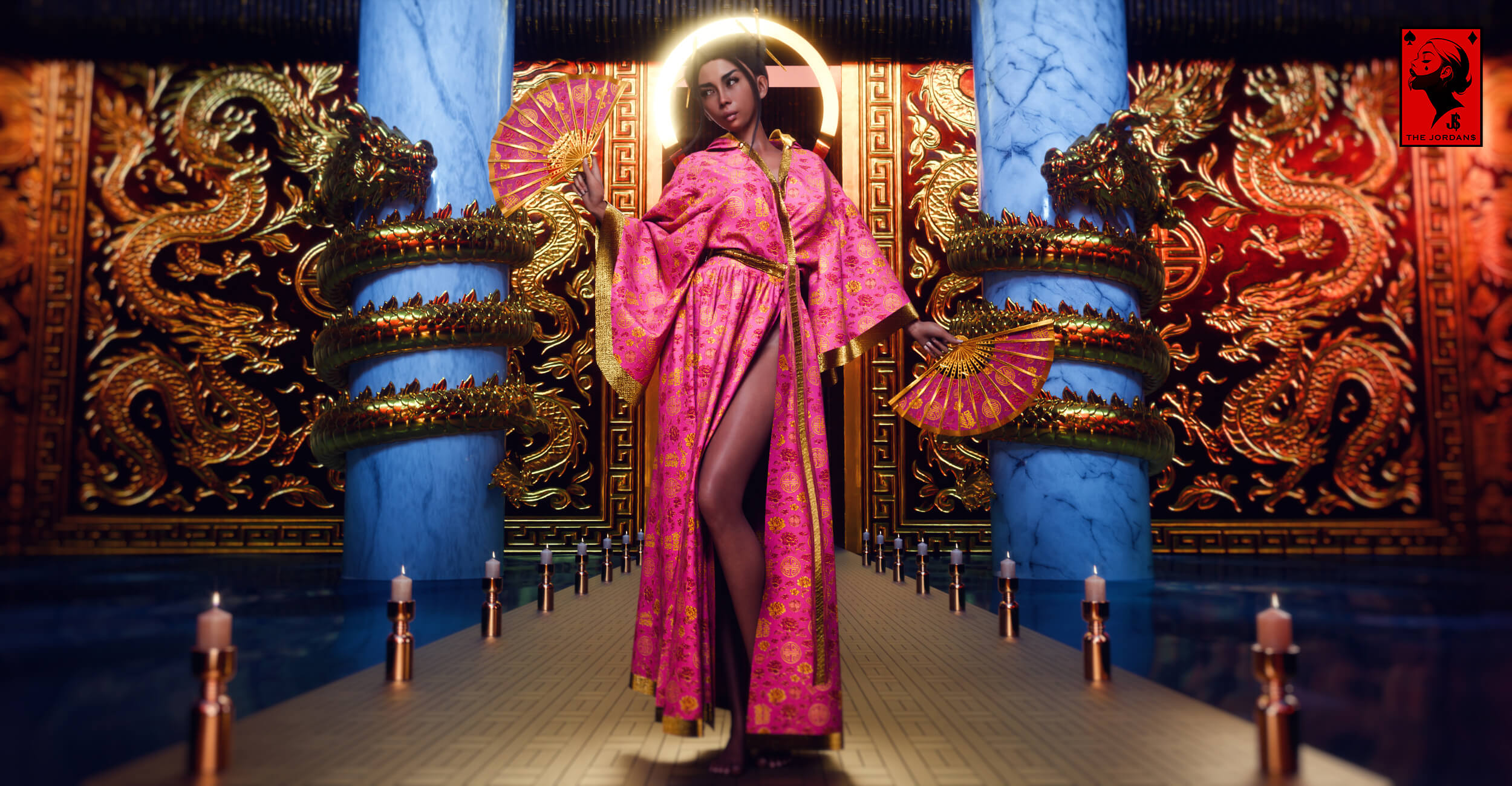 The Pink Dragon 3D Render, Digital Art by Jordans