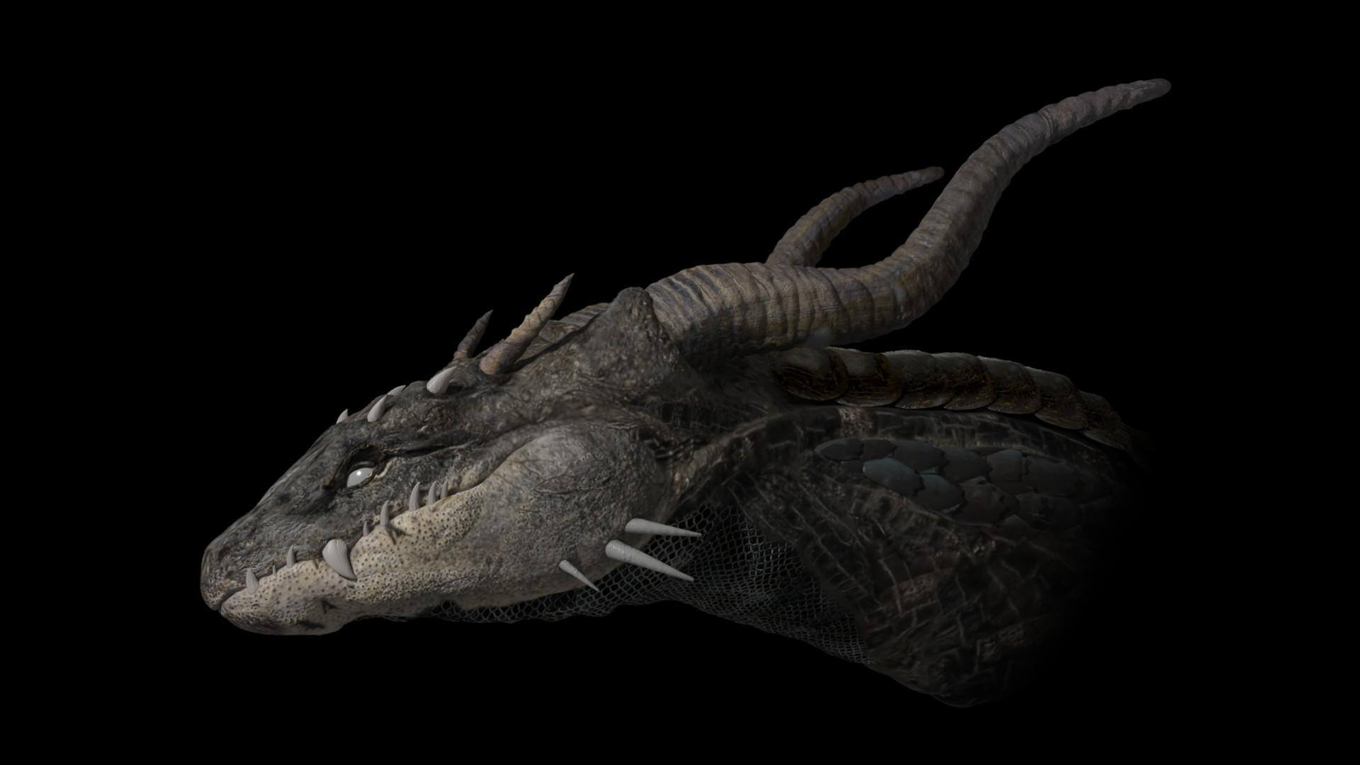 Dragon Head (W.I.P.) 3D Render, Digital Art by joshpurple