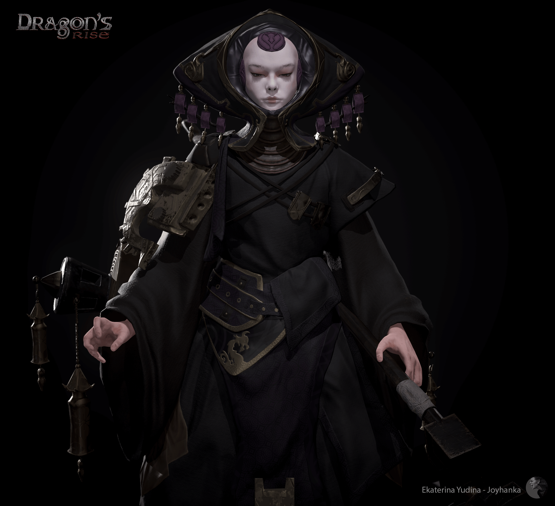 Royal Battle Monk 3D Render, Digital Art by Joyhanka