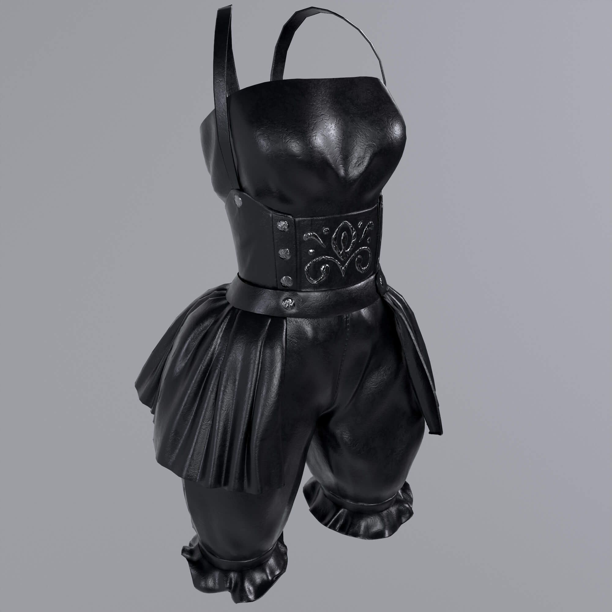 Gothic Lolita Black Jumpsuit Dress with Bloomers Shorts - 3D Model by ...