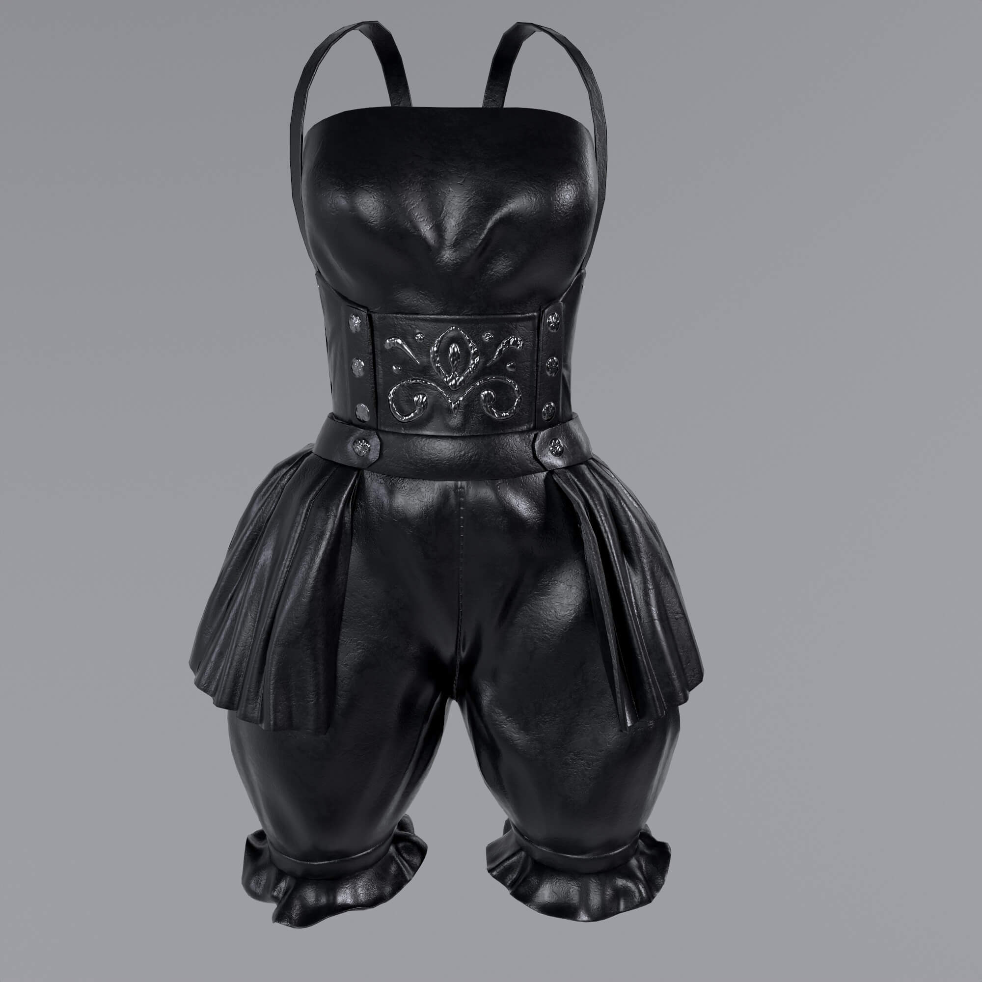 Gothic Lolita Black Jumpsuit Dress with Bloomers Shorts - 3D Model by ...