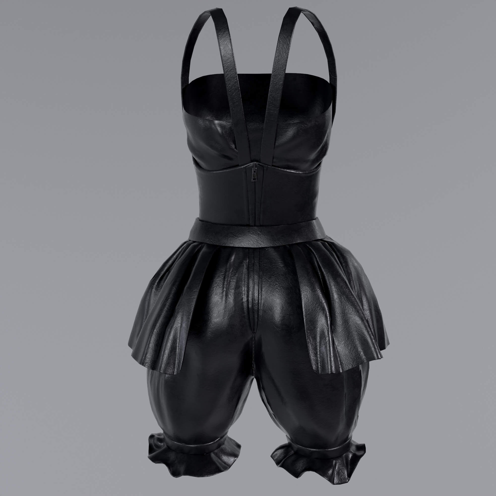 Gothic Lolita Black Jumpsuit Dress with Bloomers Shorts - 3D Model by ...