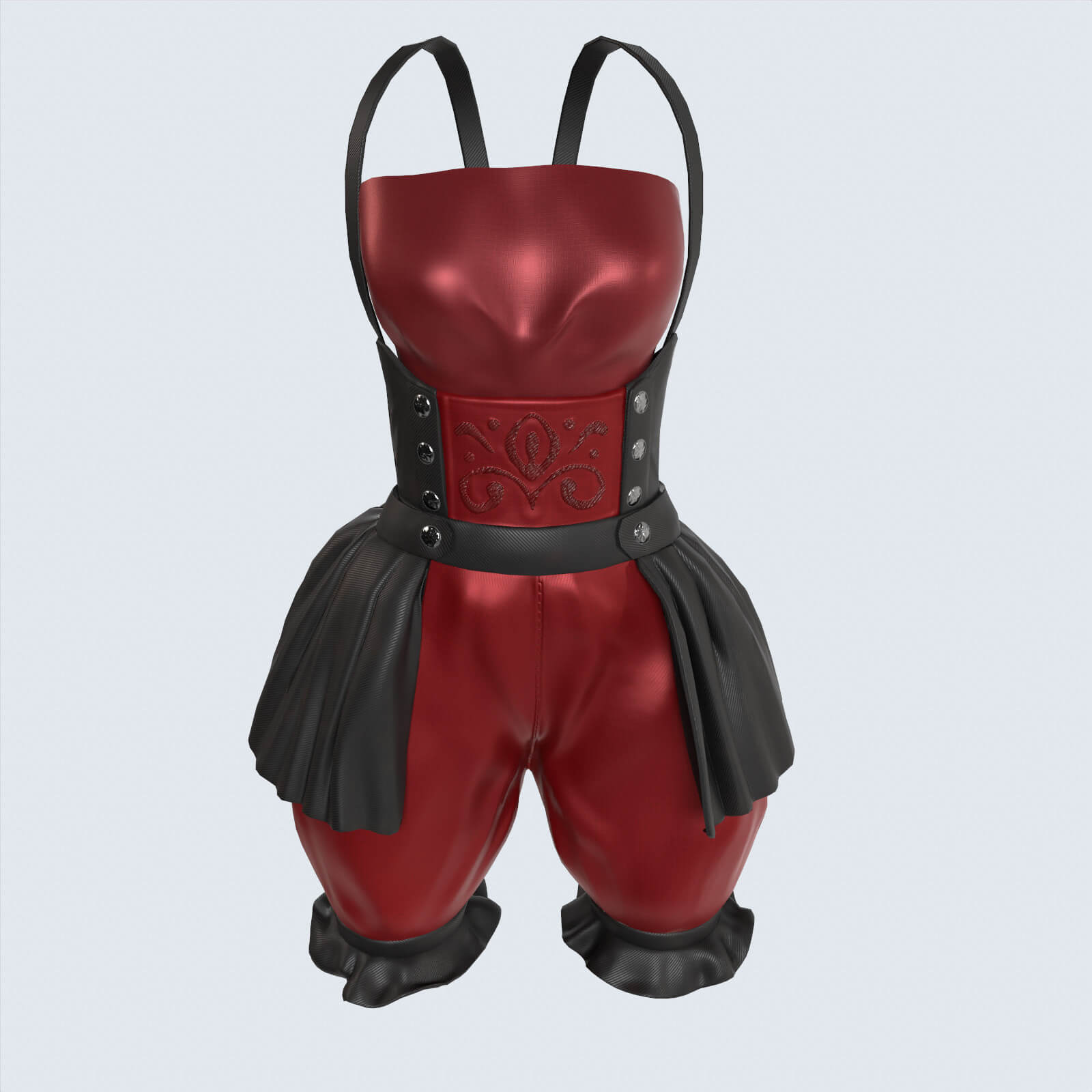 Gothic Lolita Red Jumpsuit Dress with Bloomers Shorts - 3D Model by ...