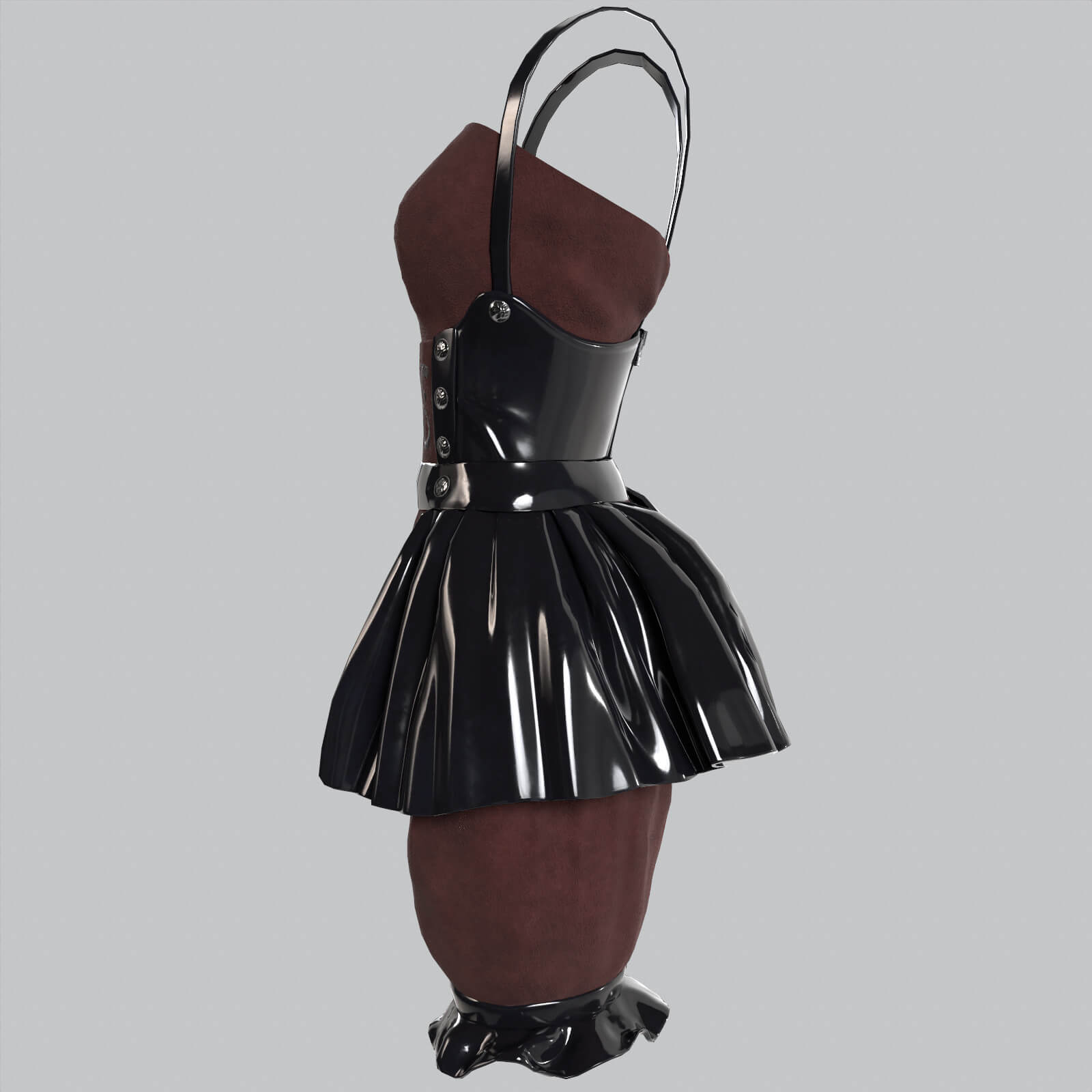 Gothic Lolita Brown Jumpsuit Dress With Bloomers Shorts - 3D Model by ...