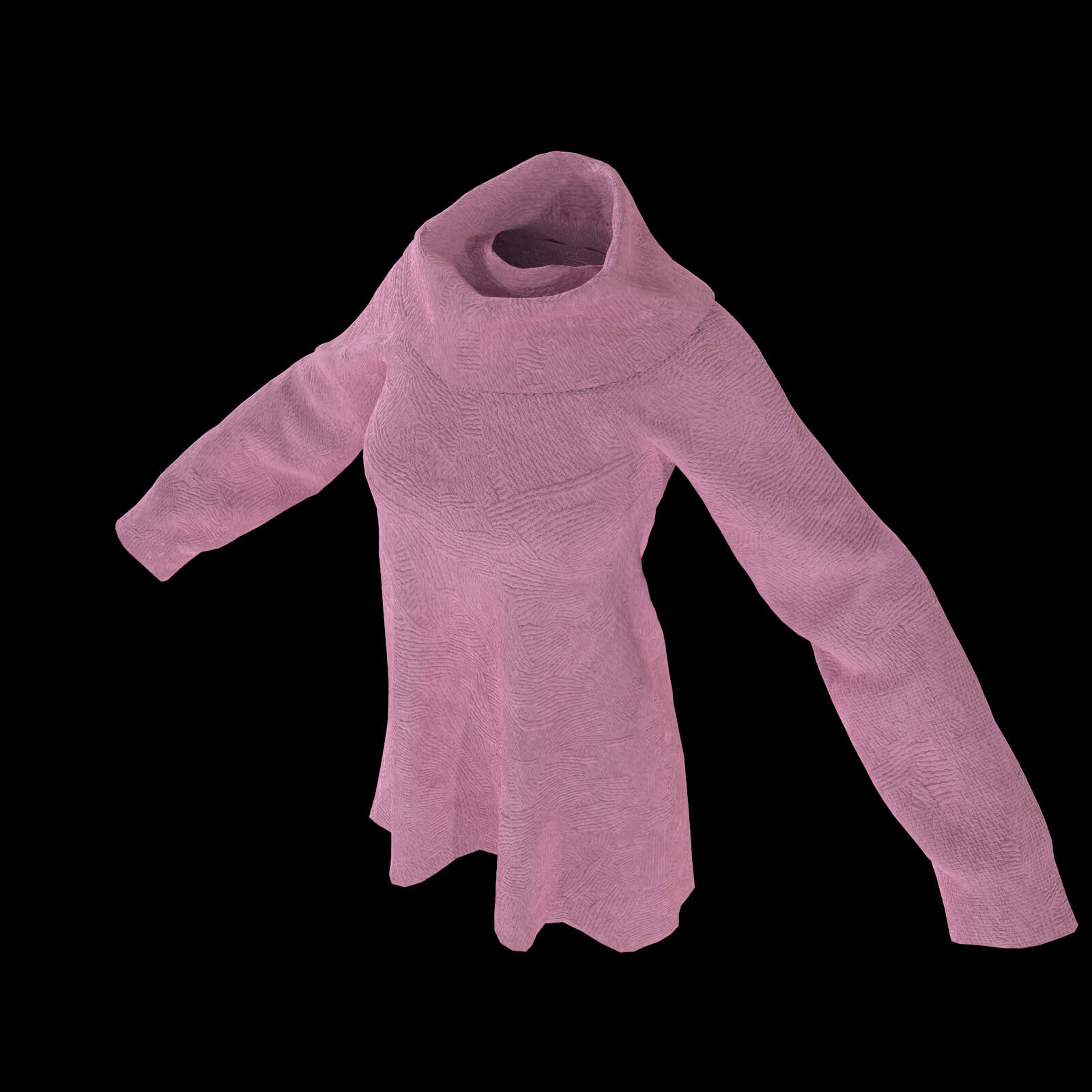 Oversize Female Pink Abstract Knitted Sweater - 3D Model by Joyhanka