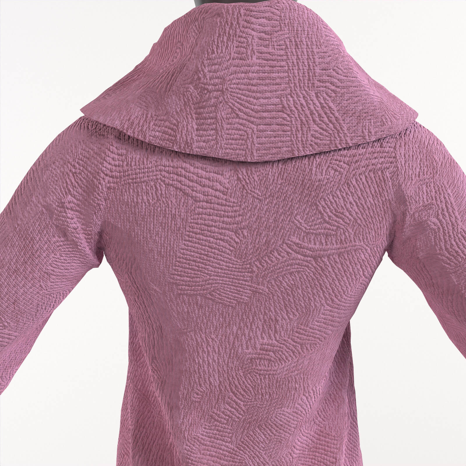 Oversize Female Pink Abstract Knitted Sweater - 3D Model by Joyhanka