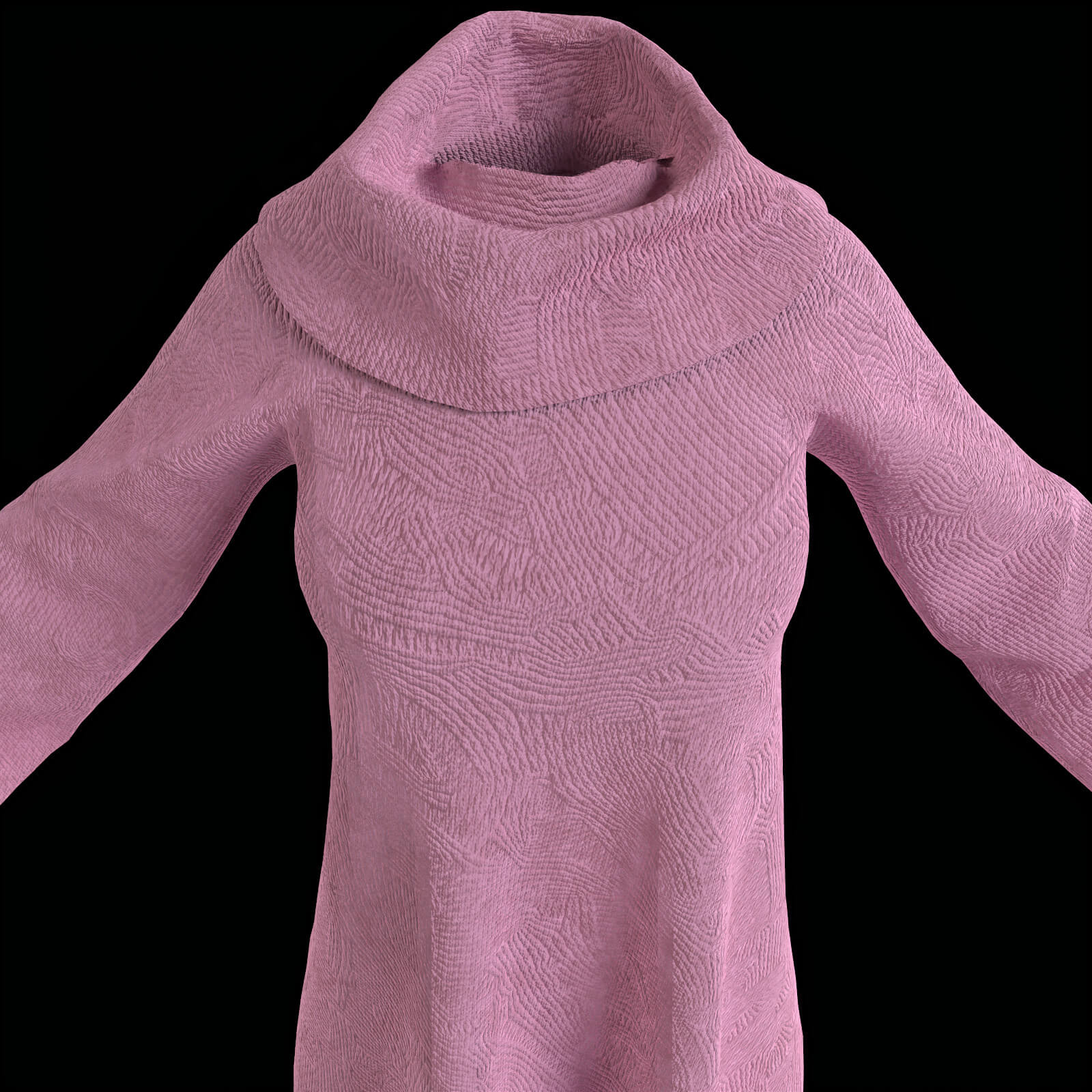 Oversize Female Pink Abstract Knitted Sweater - 3D Model by Joyhanka