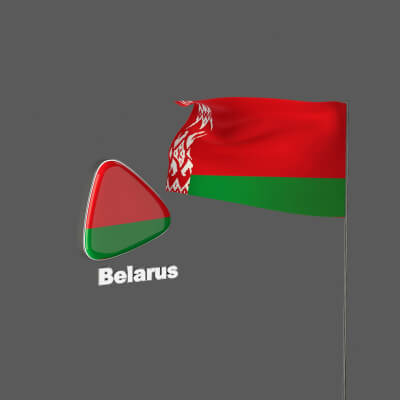 Belarus Flag Icon - 3D Model by js3dcreative