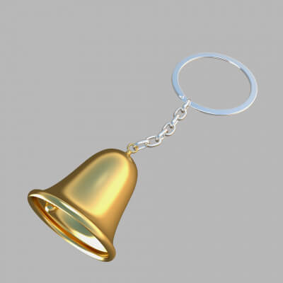 Bell Key Chain Golden - 3D Model by js3dcreative