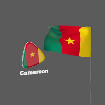 Cameroon Flag Icon - 3D Model by js3dcreative