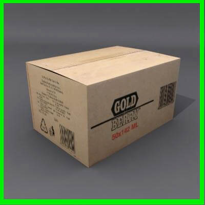 Cardboard Box 03 - 3D Model by js3dcreative