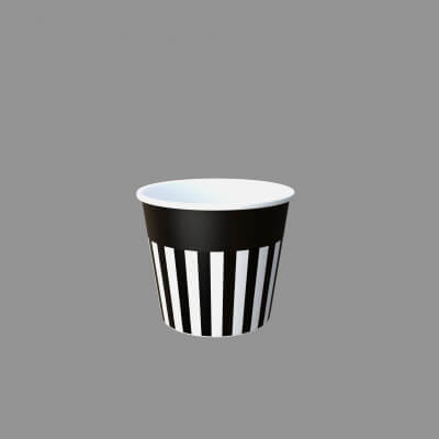 Empty Striped 02 Popcorn Tub Black - 3D Model by js3dcreative