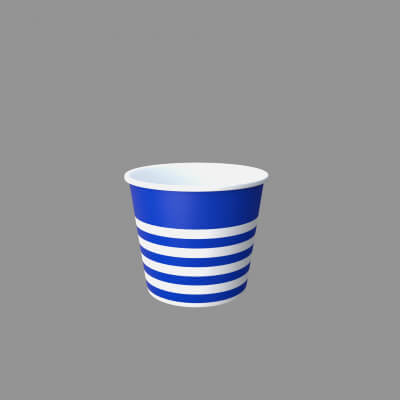 Empty Striped 03 Popcorn Tub Blue - 3D Model by js3dcreative