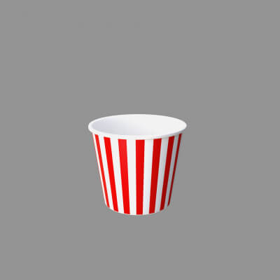 Empty Striped Popcorn Tub Red - 3D Model by js3dcreative