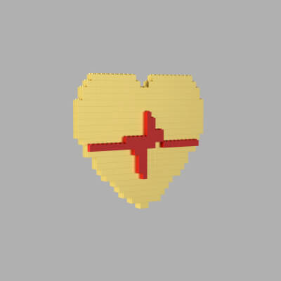 LEGO Heart Symbol Gold - 3D Model by js3dcreative
