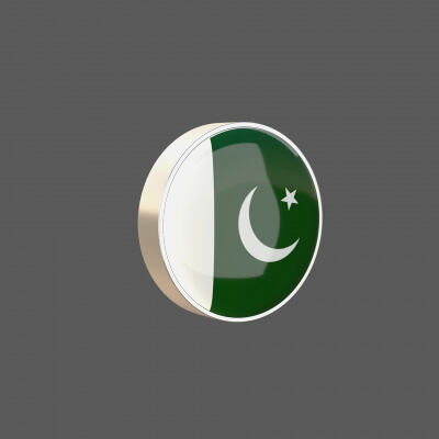 Pakistan Flag Round Icon - 3D Model by js3dcreative