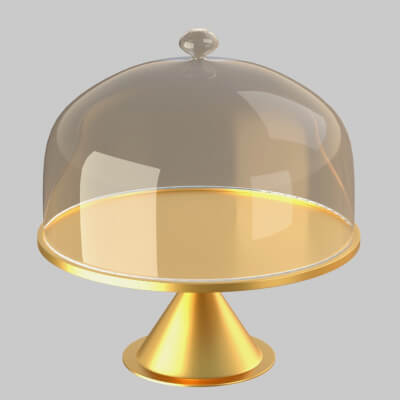 Round Cake Stand Glass - 3D Model by js3dcreative