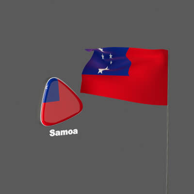 Samoa Flag Icon - 3D Model by js3dcreative
