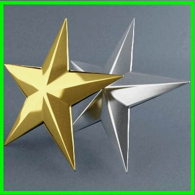 Star Model two gold and silver stars by js3dcreative
