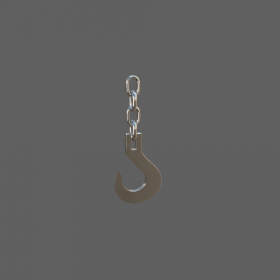 Steel Hook 3D Model by js3dcreative