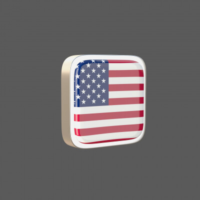 United States Flag Square Icon - 3D Model by js3dcreative