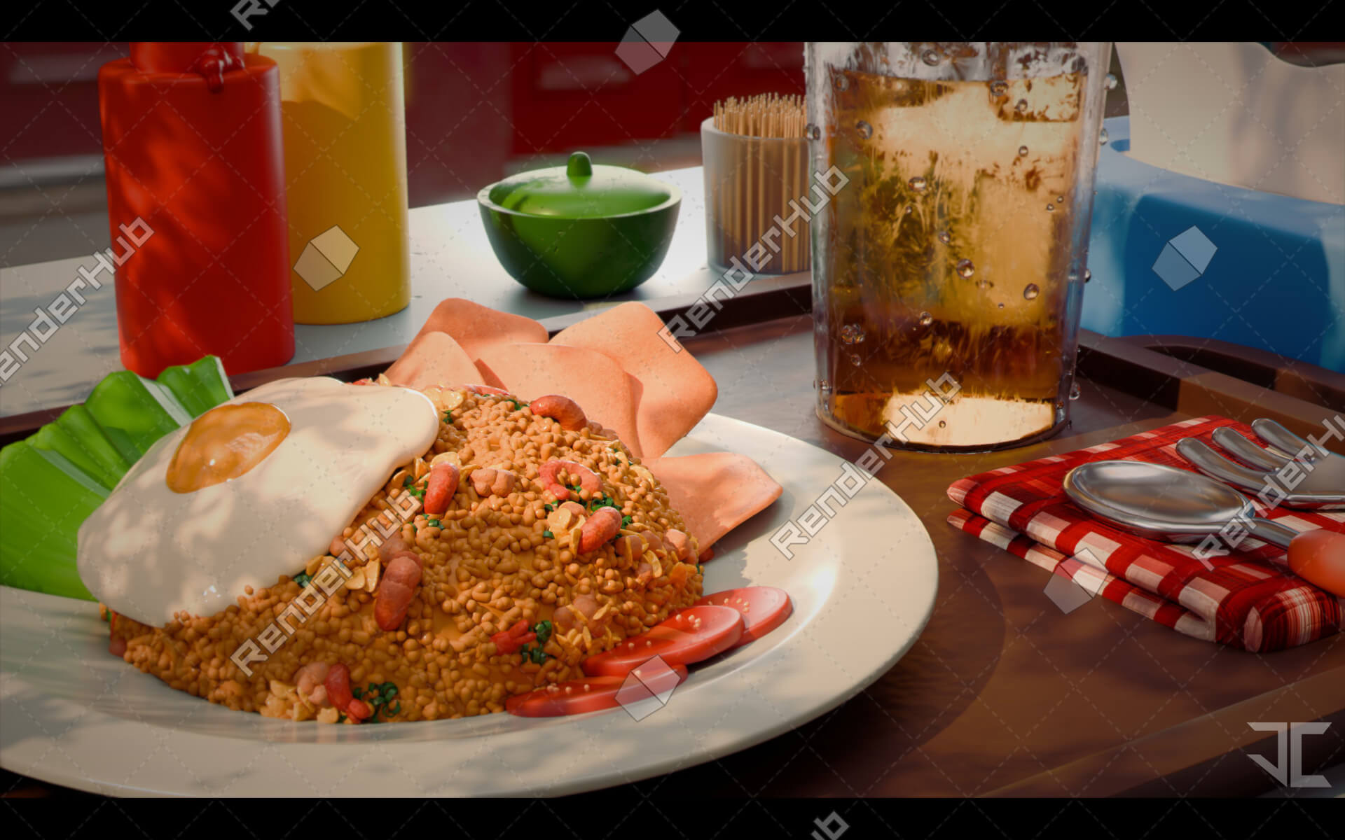 3D Stylized Toon Food Renders - Stock Image by JuanChee