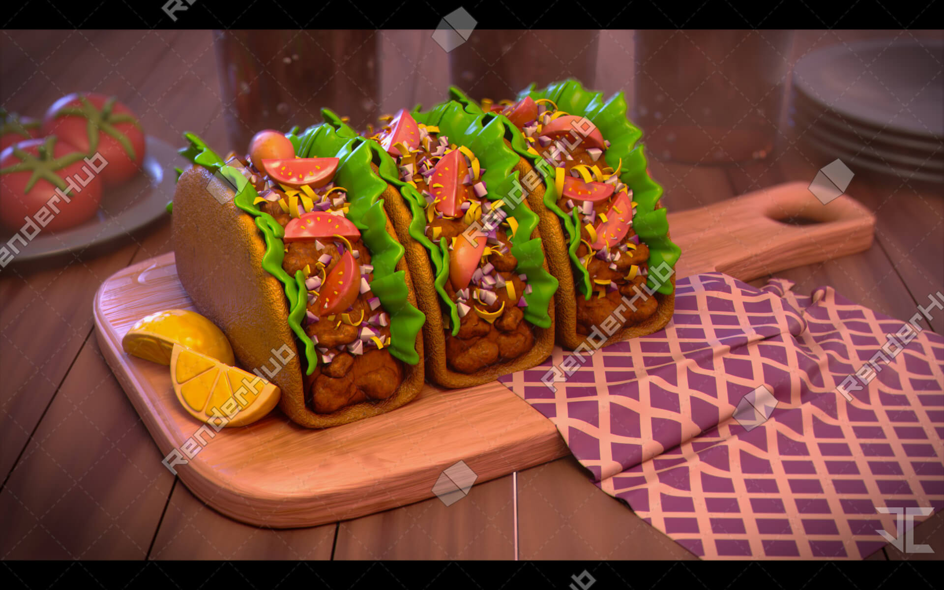 3D Stylized Toon Food Renders - Stock Image by JuanChee