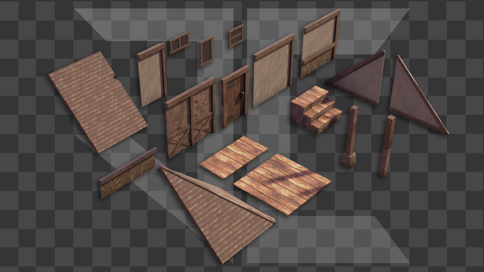 Asset Pack Vol 2 - Modular Medieval House 3D Model by JuanChee