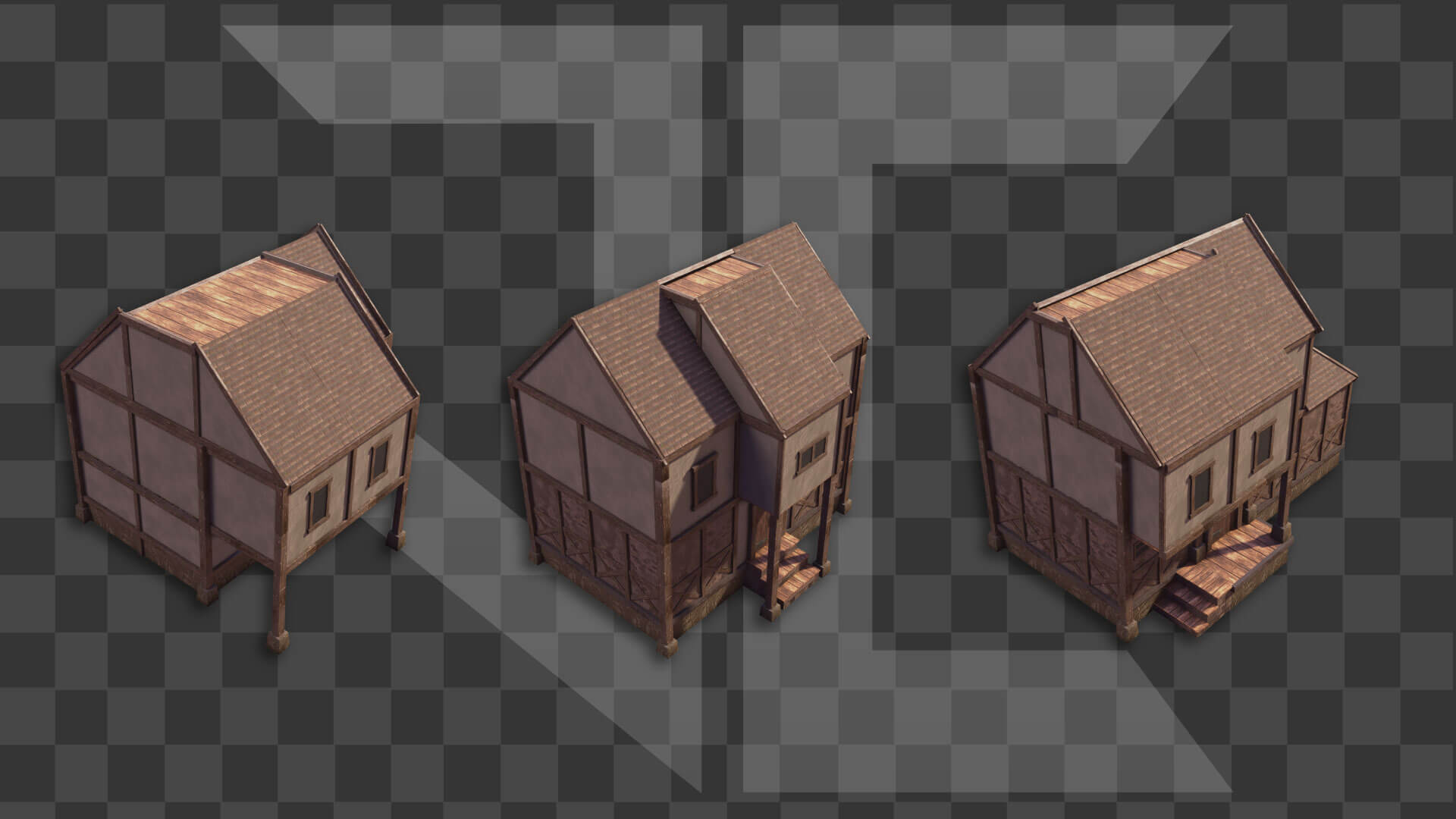 Asset Pack Vol 2 - Modular Medieval House 3D Model by JuanChee