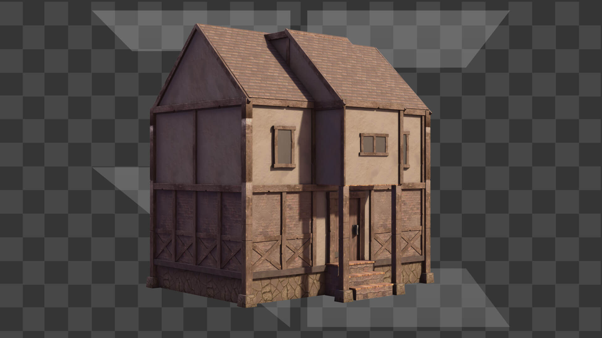 Asset Pack Vol 2 - Modular Medieval House 3D Model by JuanChee