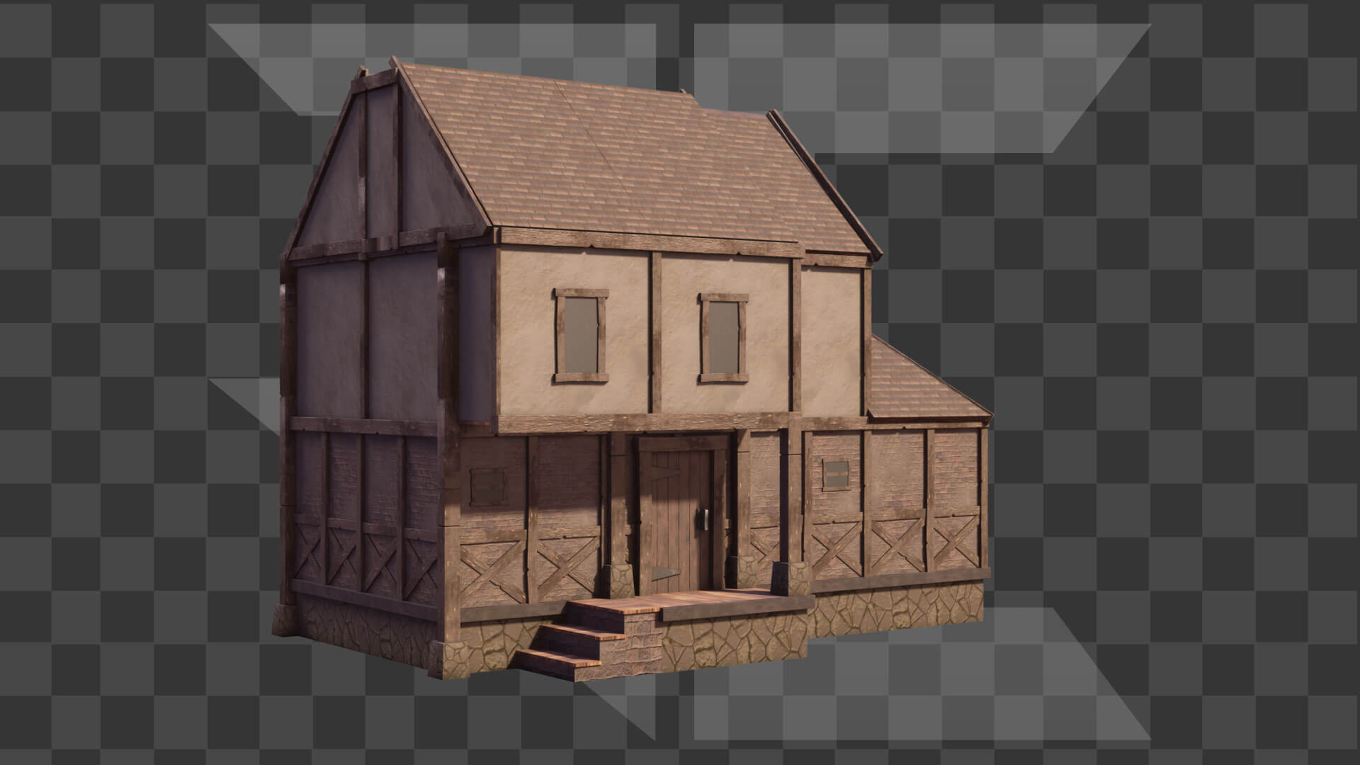 Asset Pack Vol 2 - Modular Medieval House 3D Model by JuanChee