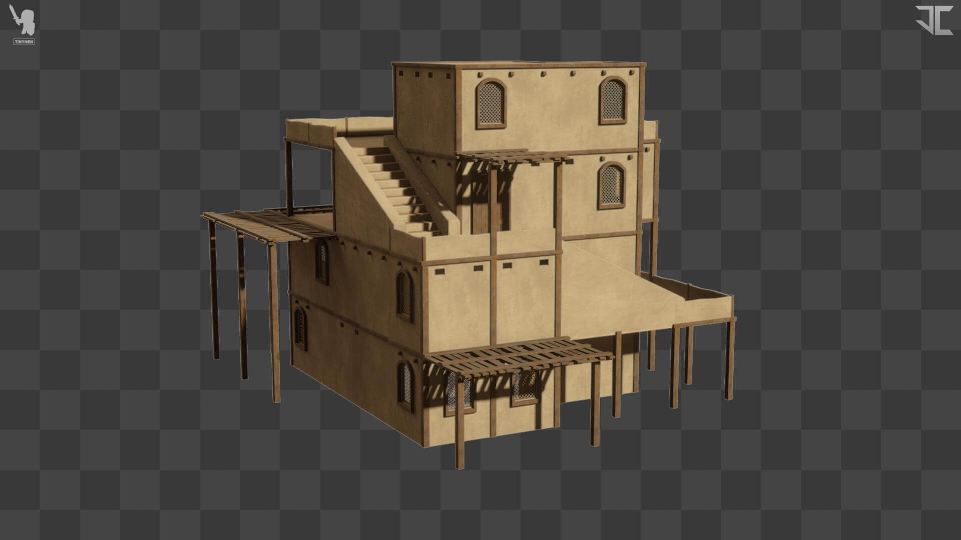 Asset Pack Vol 3 - Modular Desert Building 3D Model by JuanChee
