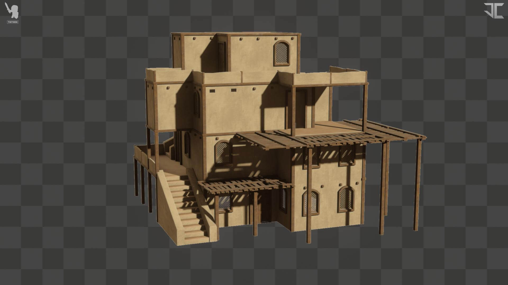 Asset Pack Vol 3 - Modular Desert Building 3D Model by JuanChee