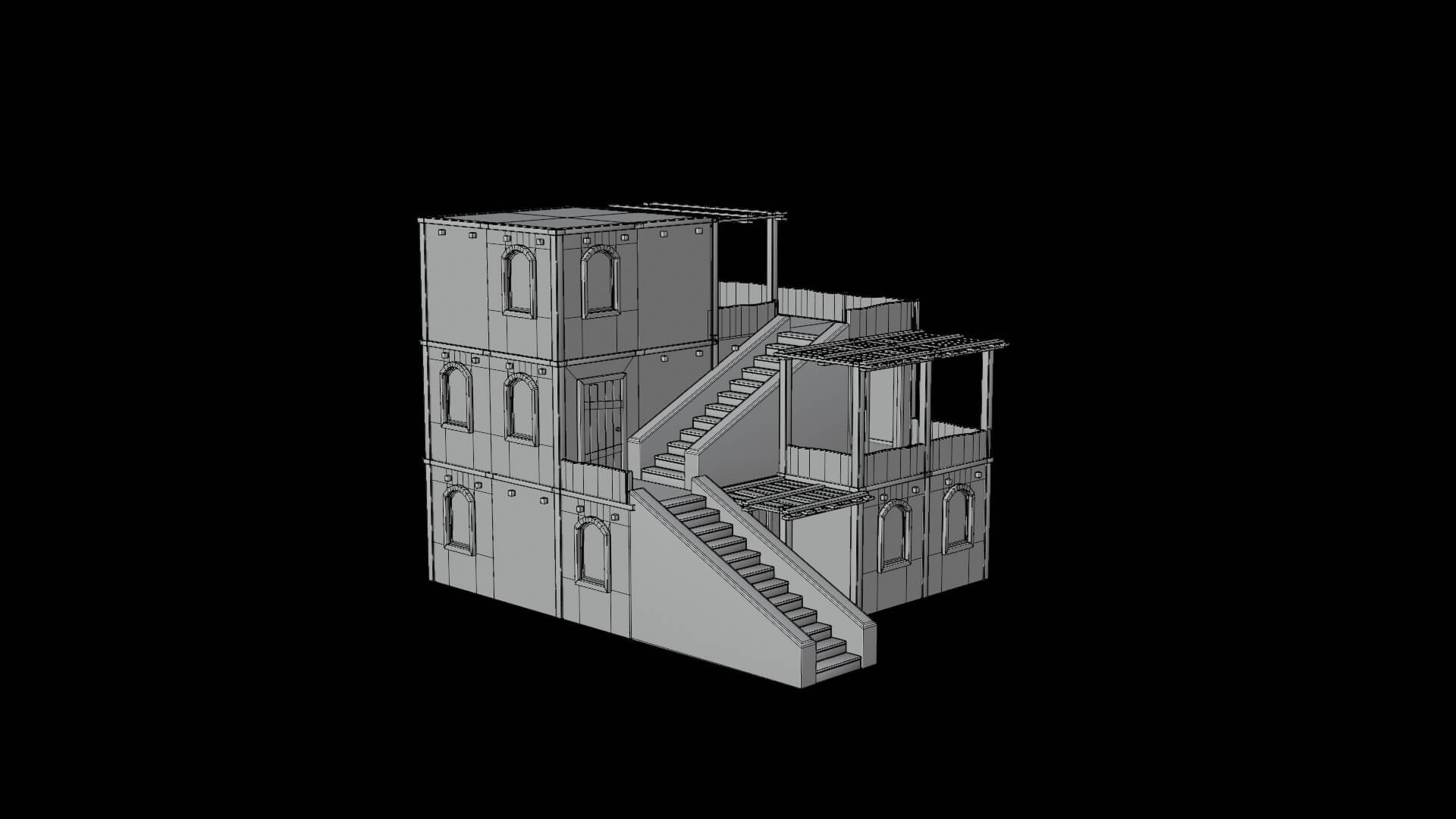 Asset Pack Vol 3 - Modular Desert Building 3D Model by JuanChee