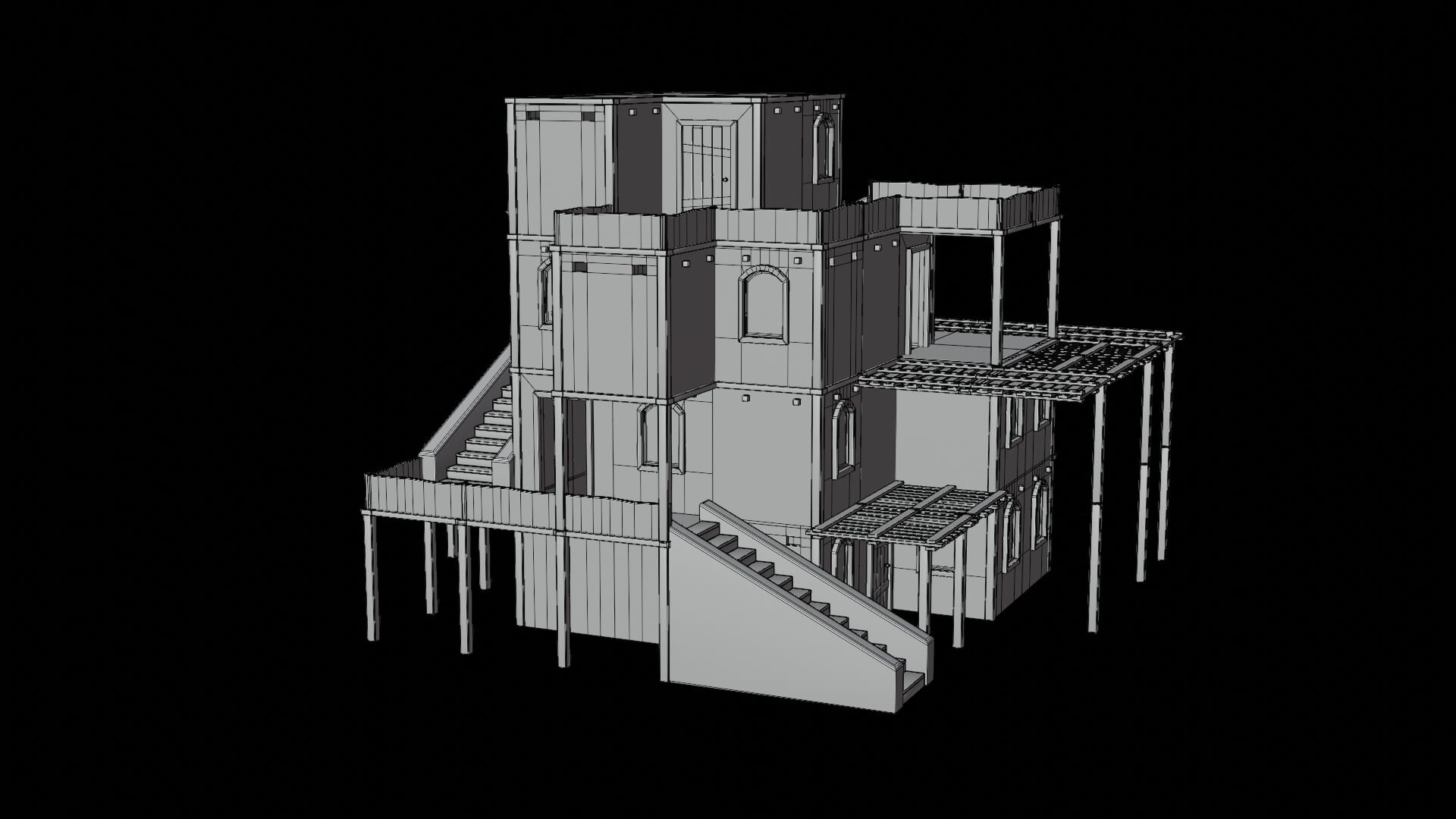 Asset Pack Vol 3 - Modular Desert Building 3D Model by JuanChee