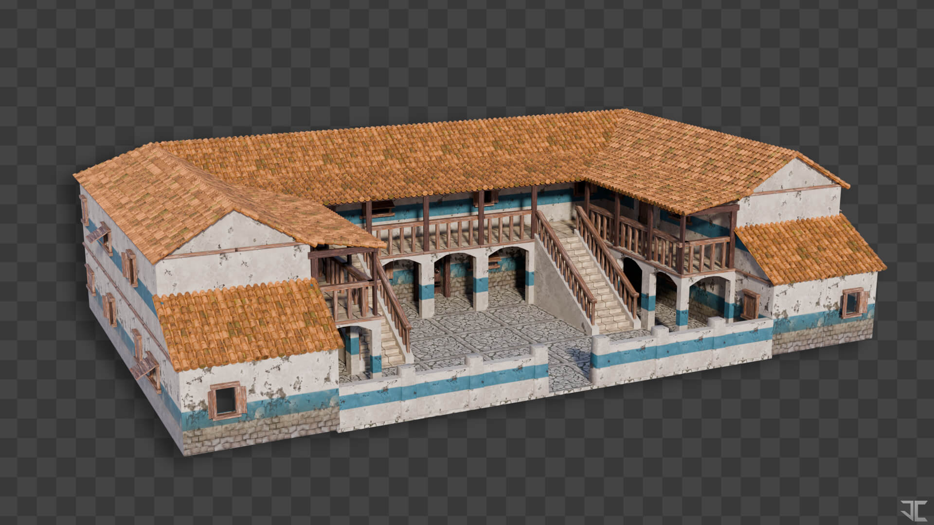 Asset Pack Vol 4 - Modular Ancient Greek Poor House 3D Model by JuanChee