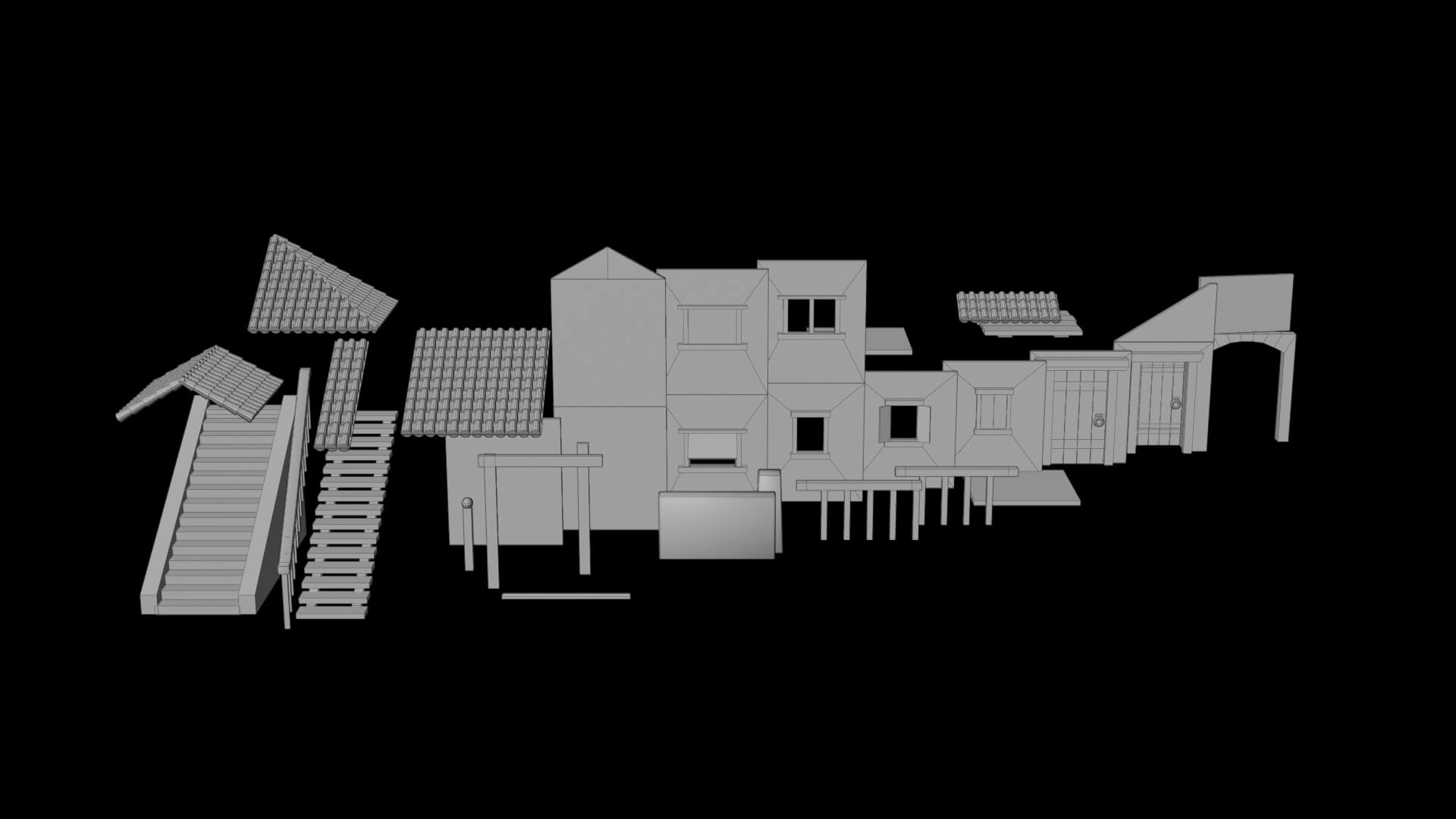 Asset Pack Vol 4 - Modular Ancient Greek Poor House 3D Model by JuanChee