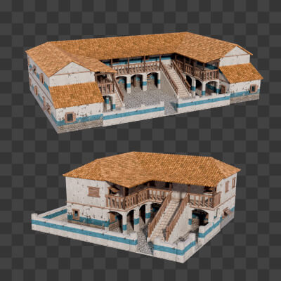 Asset Pack Vol 4 - Modular Ancient Greek Poor House 3D Model by JuanChee