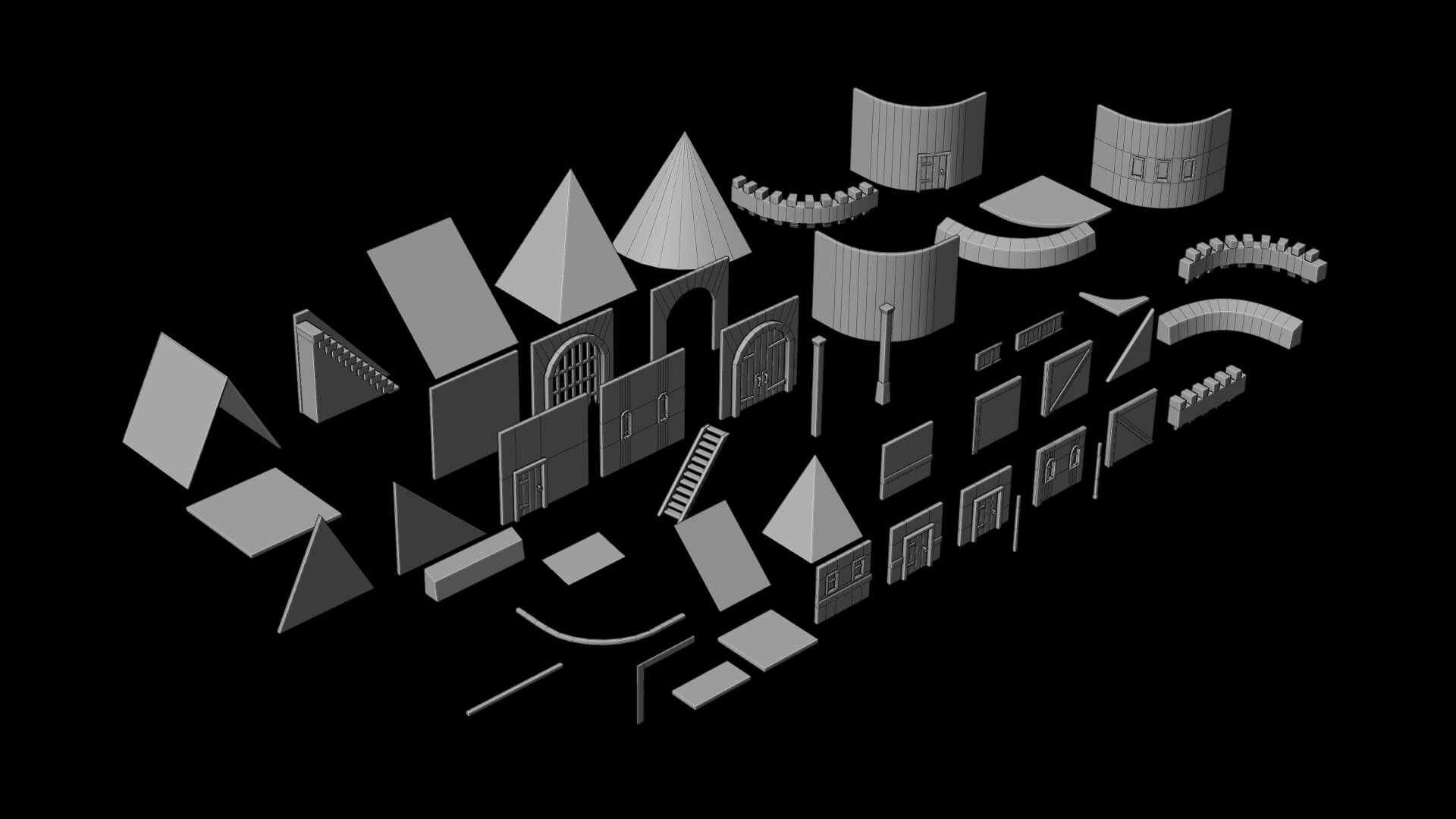 Asset Pack Vol 5 - Western Stone Castle 3D Model by JuanChee