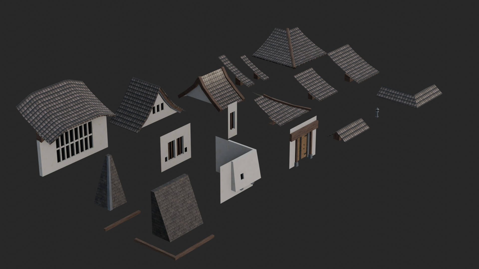 Asset Pack Vol 6 - Feudal Japanese Castle 3D Model by JuanChee