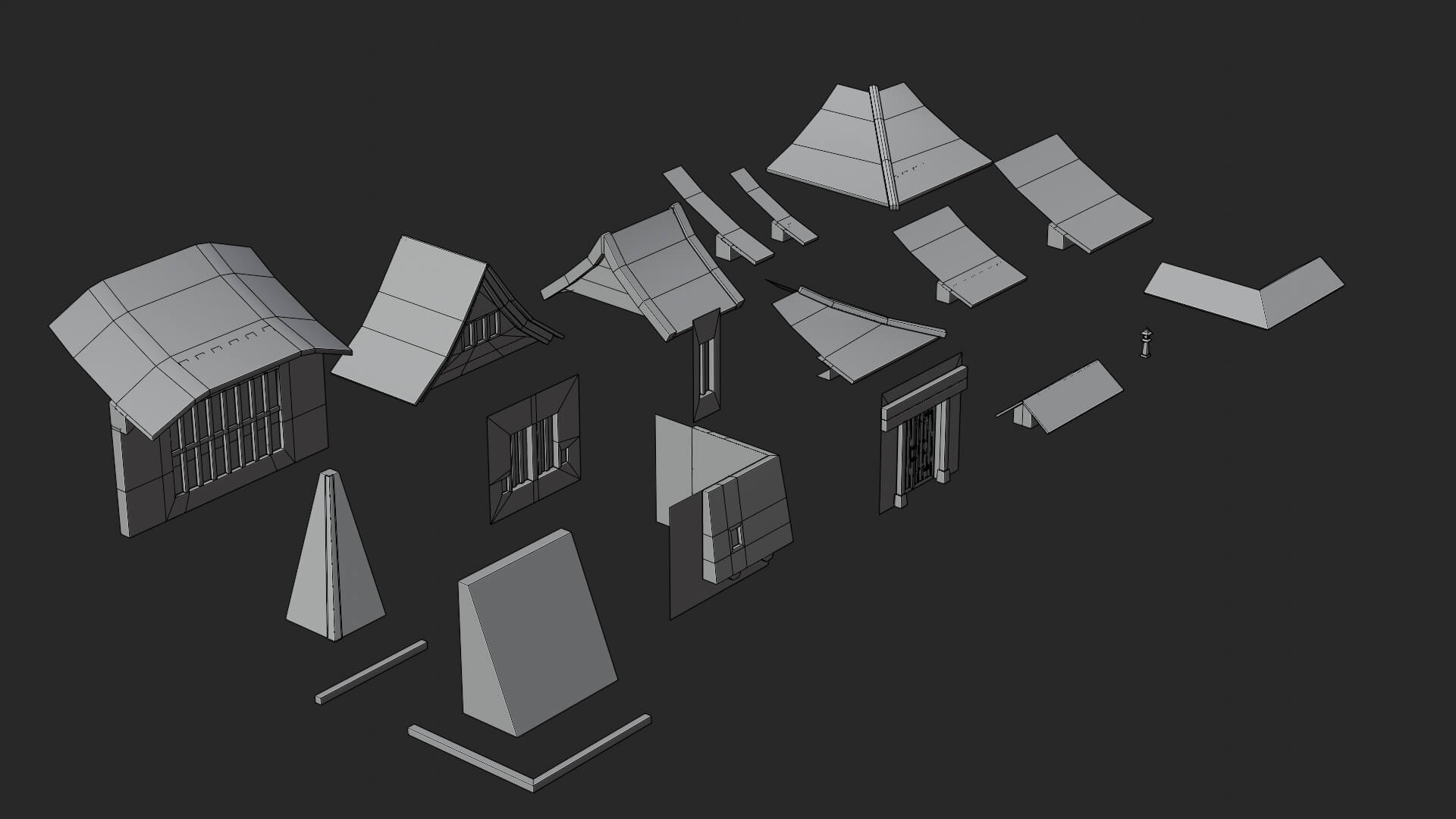 Asset Pack Vol 6 - Feudal Japanese Castle 3D Model by JuanChee