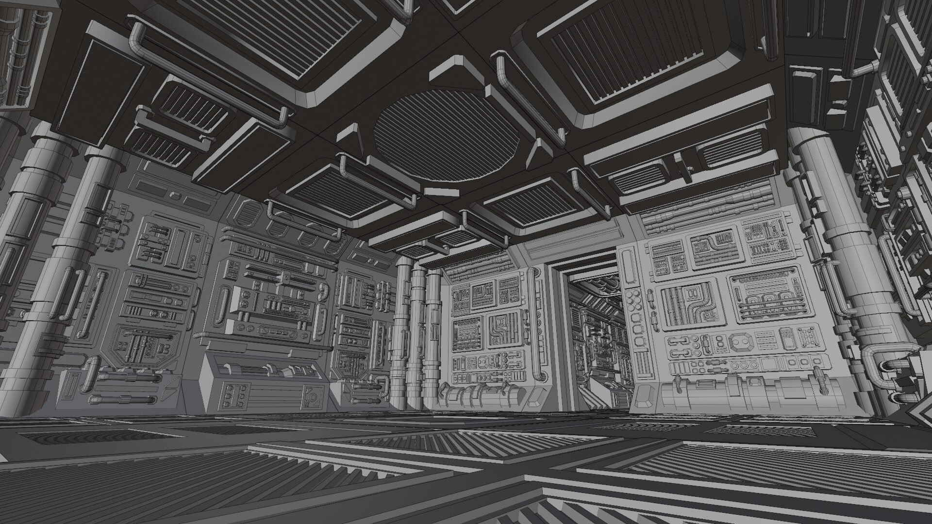 Asset Pack Vol 7 - Modular Sci-Fi Corridor 3D Model by JuanChee