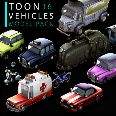 Toon Vehicles Pack - 3D Model by juanelias