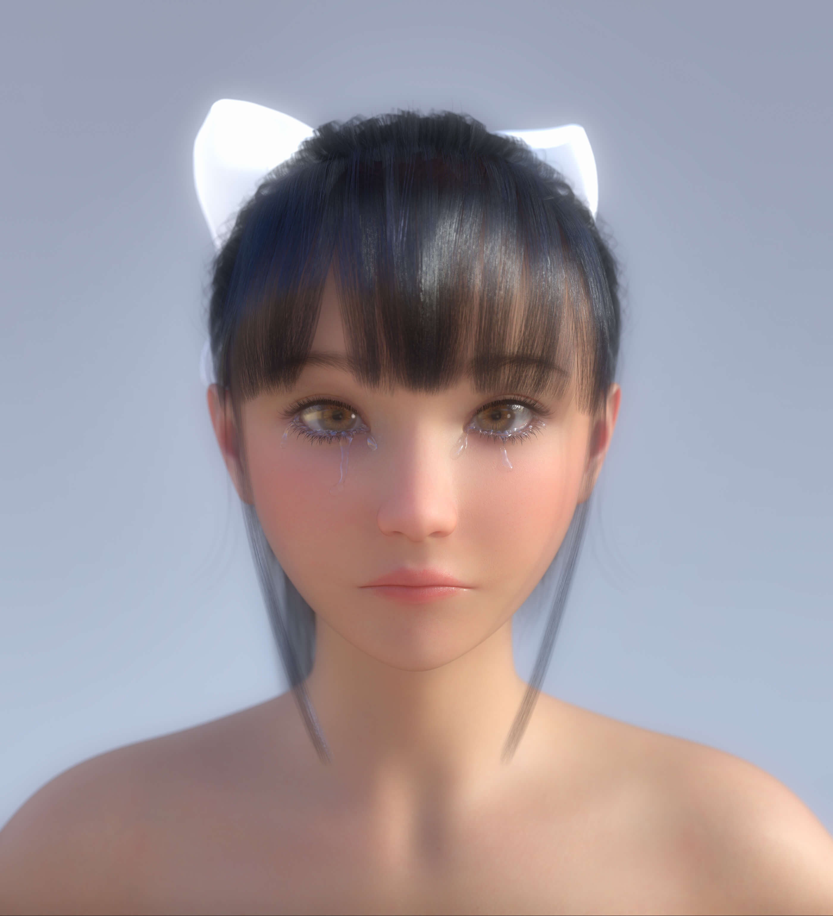 Holding Back Tears 3D Render, Digital Art by Jugular