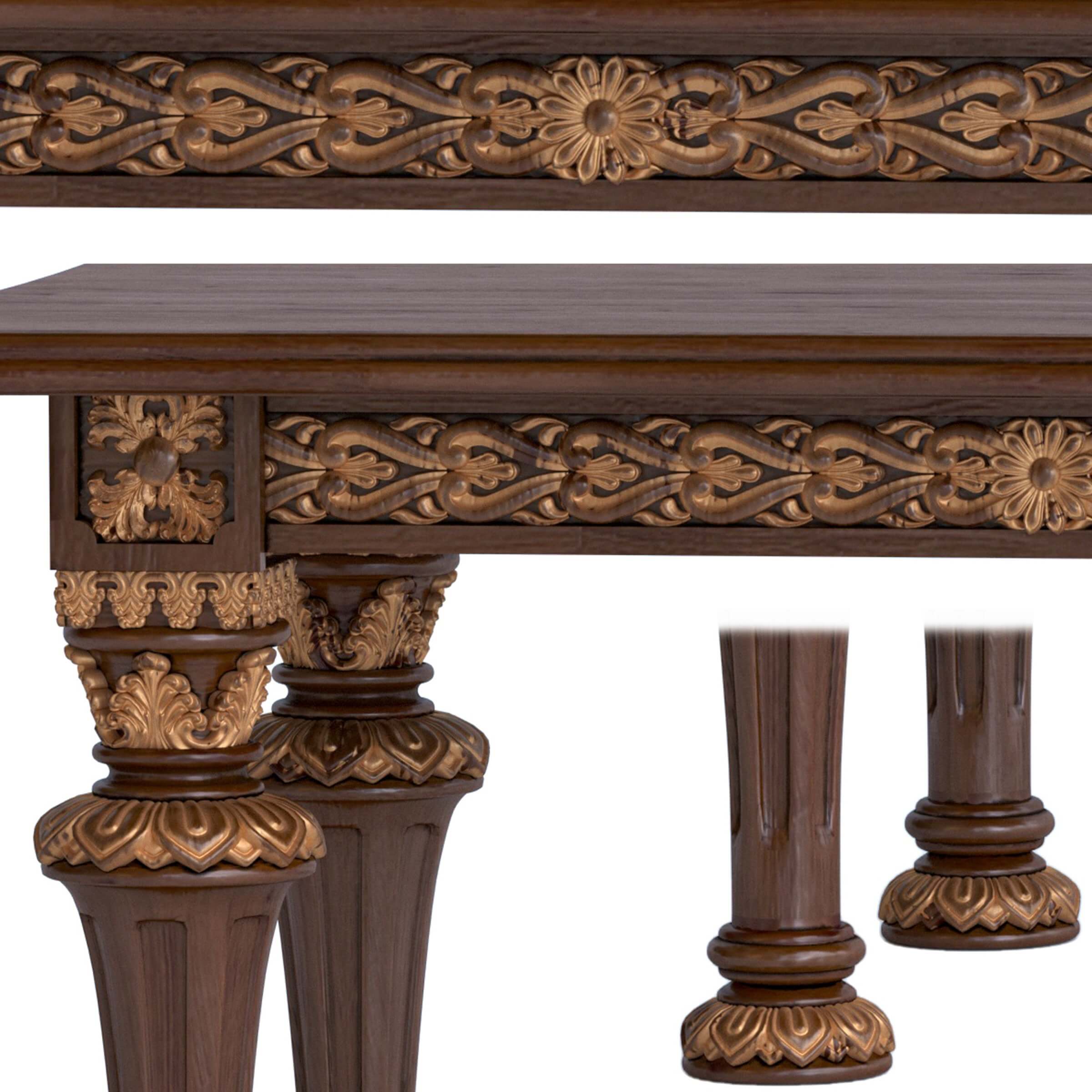 Carved Table 4 - 3D Model by julg