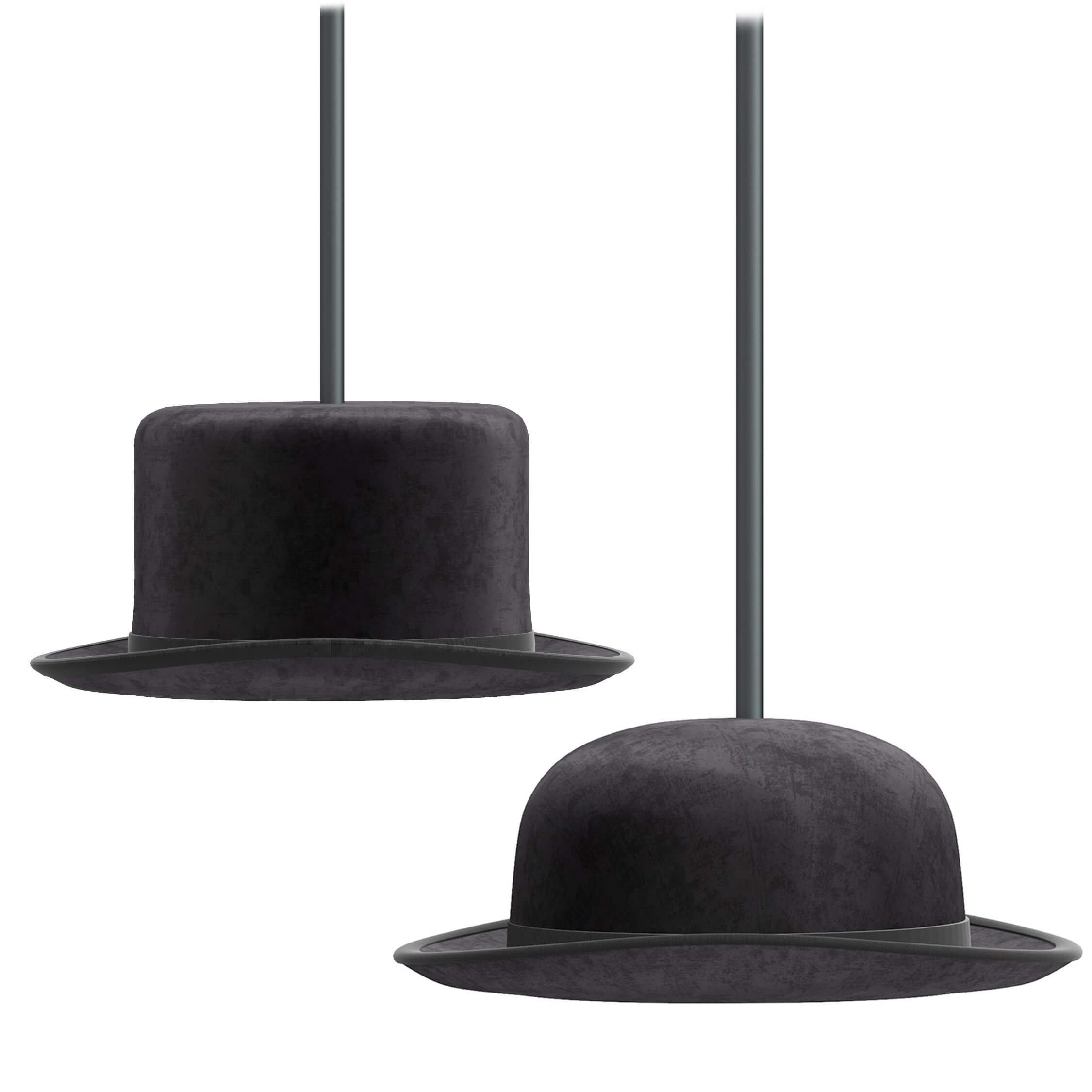 Hat Shaped Hanging Lamp - 3D Model by julg