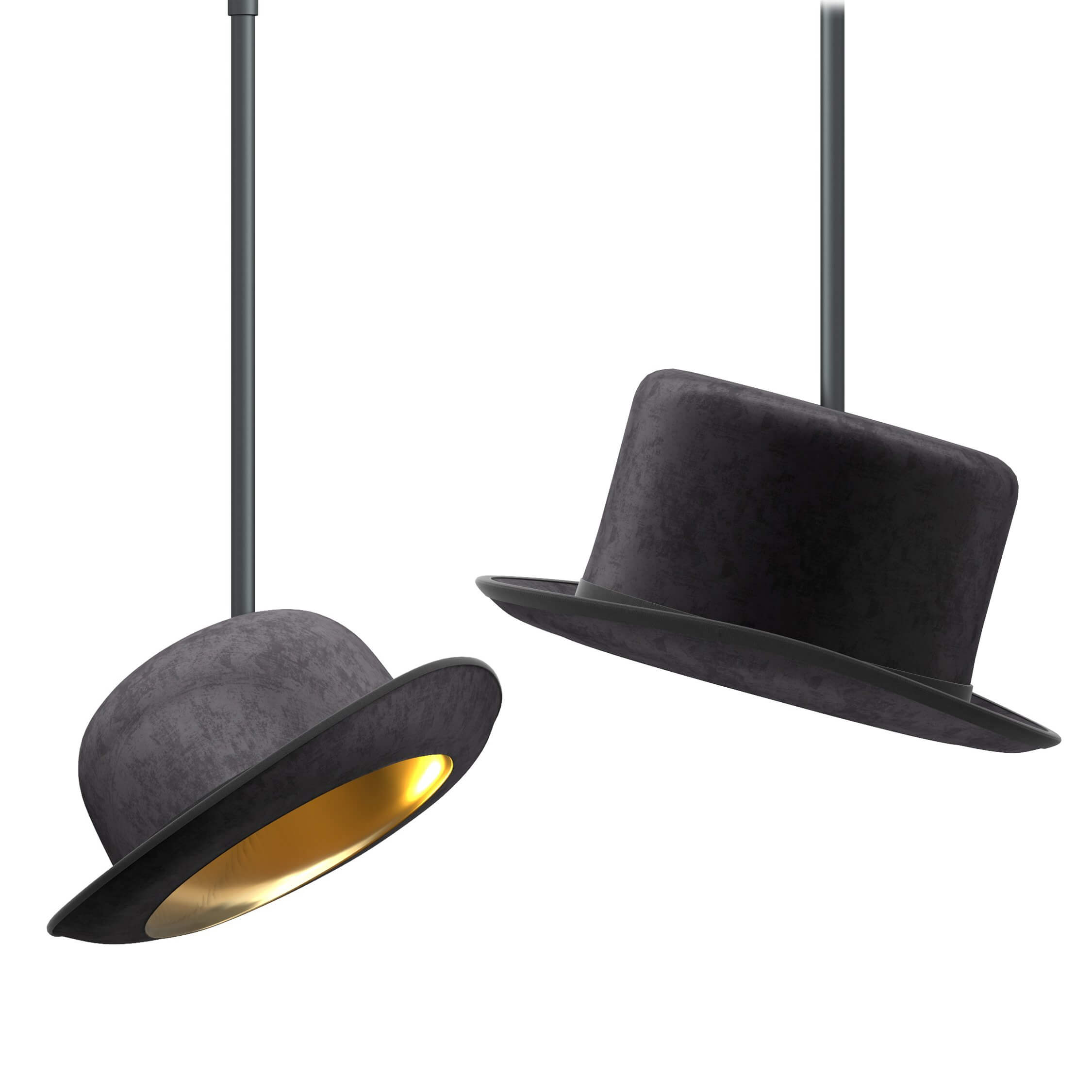 Hat Shaped Hanging Lamp - 3D Model by julg