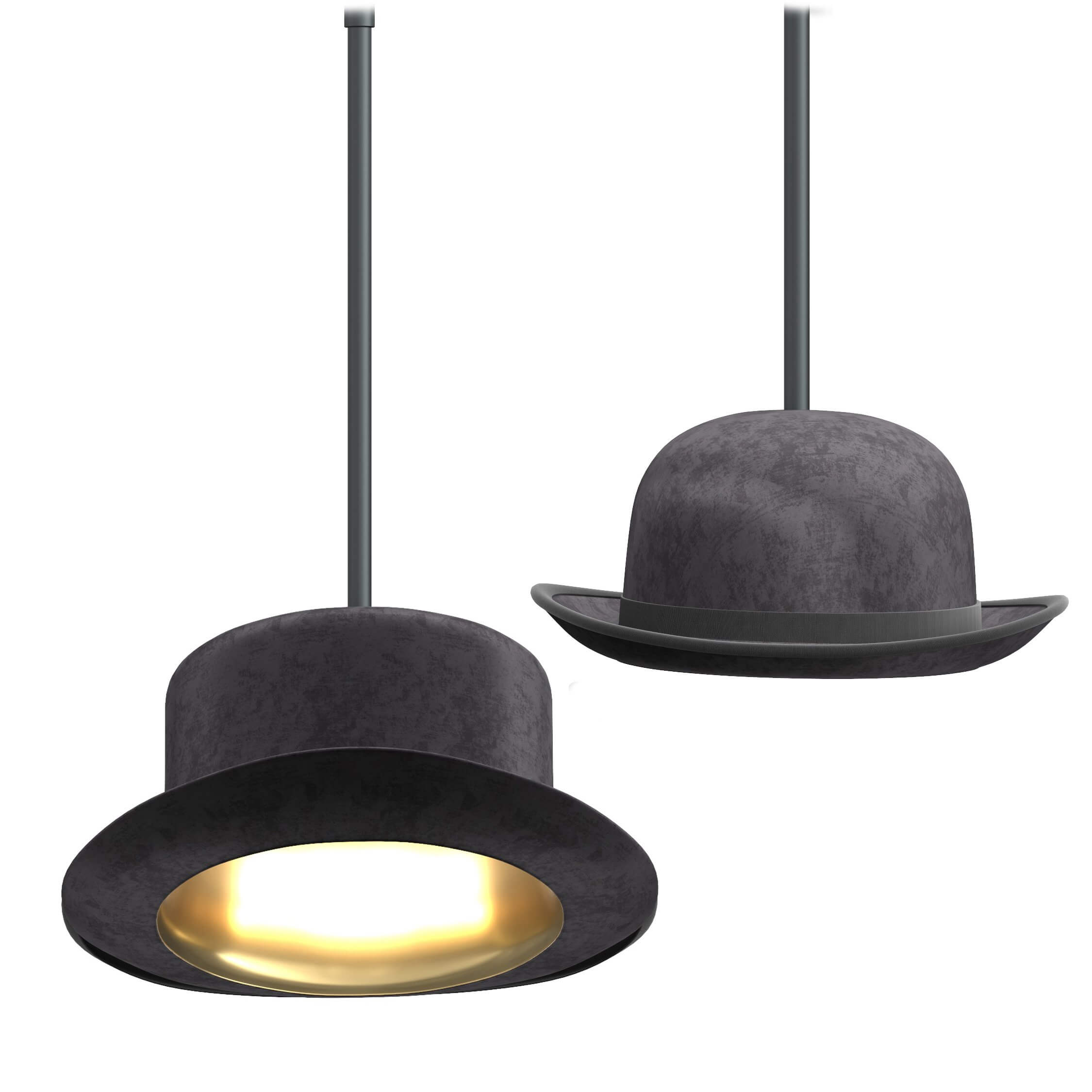 Hat Shaped Hanging Lamp - 3D Model by julg